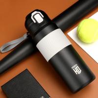 China 21 Oz Stainless Steel Vacuum Bottle 600ml Thermos Flask Insulated With Silicone Straw Lid for sale