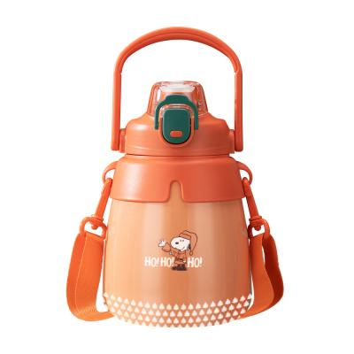 China 950ml Large Capacity Food Grade Eco-friendly Vacuum Stainless Steel Insulated Sport Water Bottle with Straw for sale