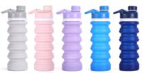 China Travel Portable Squeeze Flexible Silicone Collapsible Water Bottle for sale