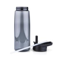 China New outdoor Frosted sports straw water bottle Tritan Plastic Water Bottle With Storage for sale