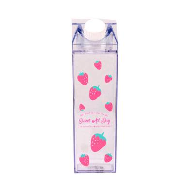 China 2020 Amazon Hot Sale Rectangle Transparent Bottle Plastic Milk Carton Water Bottle for sale