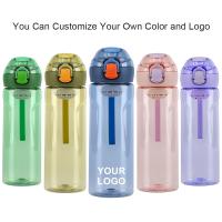China Wholesale school custom bpa free student kids drinking bottle straw plastic water bottle with straw for sale