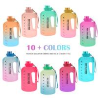 China Wholesale 1.5l Large Capacity Gradient Color Gym Water Plastic Jug BPA Free Sport Water Bottle With schedule for sale
