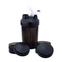 China Hot Selling 500ml Plastic Shaker Water Bottle Protein Gym Drinking Bottle with Metal Ball for sale