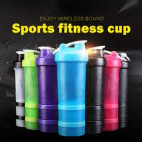 China Hot Selling 500ml Plastic Shaker Water Bottle Protein Gym Drinking Bottle with Metal Ball for sale