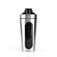 China 700ml 304 Stainless Steel Vacuum Viewable Shaker Bottle Sports Water Bottle Metal Thermos Flasks for sale