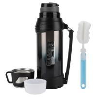 China 2000ml Vacuum Travel Pot Mug Large Capacity Outdoor With Handle Belt Stainless Steel Cup Water Bottle for sale