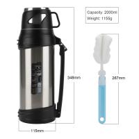 China 2000ml Vacuum Travel Pot Mug Large Capacity Outdoor With Handle Belt Stainless Steel Cup Water Bottle for sale