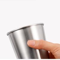 China 16 Oz Metal Drinking Tumbler Unbreakable Beer Cups None BPA, Metal Shatterproof Stackable Pint Drinking Cups for Adults or Kids for sale