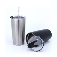 China Popular 20 oz Stainless Steel Mug With Lid And Straw, Double Wall Travel Coffee Mug With Straw/ for sale