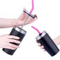 China 20 OZ Personalized Custom Metal Tumbler Cup , Stainless Steel Glitter Tumbler With Lid And Straw for sale