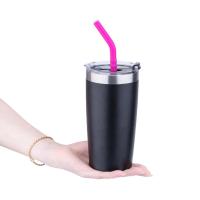 China 20 OZ Personalized Custom Metal Tumbler Cup , Stainless Steel Glitter Tumbler With Lid And Straw for sale