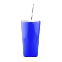 China 20 oz Custom private label stainless steel double wall bubble tea reusable cup with straw for sale