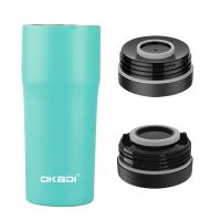 China Wholesale Logo Design Double Wall Stainless Steel Vacuum Thermo Insulated Tumbler With Removable Lid 16oz for sale