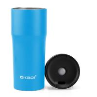 China Wholesale Logo Design Double Wall Stainless Steel Vacuum Thermo Insulated Tumbler With Removable Lid 16oz for sale