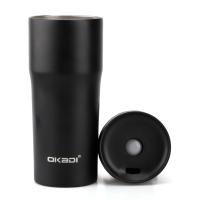 China Customizable 16 oz stemless leak proof insulated vacuum sport tumbler mate black for sale