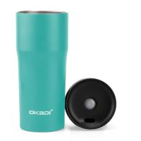China Customizable 16 oz stemless leak proof insulated vacuum sport tumbler mate black for sale