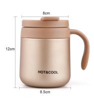 China 350ml Custom  Leak Proof Stainless Steel Coffee Mugs With Logo, Promotional Insulated Coffee Or Tea Tumbler With Lid And Handles for sale