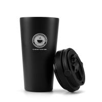 China custom logo black and white Recyclable eco friendly thermos travel thermal mug coffee thermo stainless steel with cover for sale