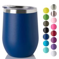 China Ecoffee Double Wall Vacuum Insulated egg shaped wine tumbler, 12oz egg shaped mug cup stainless steel for sale