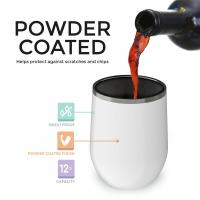 China Stainless Steel Beer Mug Vacuum Coffee Glitter Tumbler Custom Logo 12 OZ Double Walled Insulated Egg Shaped Mug With Lid for sale