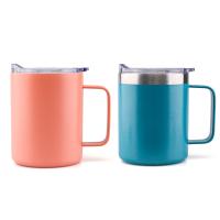 China Wholesale 13 OZ Private Label Stainless Steel Insulated Double Wall Coffee Tumbler Cups Mugs With Lid for sale