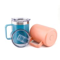 China Wholesale 13 OZ Private Label Stainless Steel Insulated Double Wall Coffee Tumbler Cups Mugs With Lid for sale