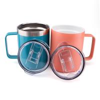 China Wholesale 13 OZ Private Label Stainless Steel Insulated Double Wall Coffee Tumbler Cups Mugs With Lid for sale