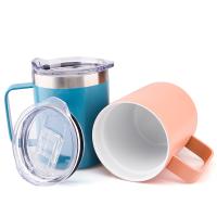China Wholesale 13 OZ Private Label Stainless Steel Insulated Double Wall Coffee Tumbler Cups Mugs With Lid for sale