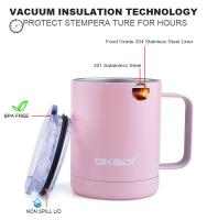 China 14 oz Double Wall Stainless Steel Vacuum Insulated Sip Through Lid Multiple Colors BPA Free for sale