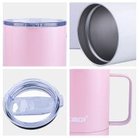 China 14 oz Double Wall Stainless Steel Vacuum Insulated Sip Through Lid Multiple Colors BPA Free for sale