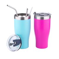 China 20 oz 18/8 Stainless Steel Vacuum Insulated Tumbler Travel Mug Water Bottle Coffee Cup Camping Thermoses with Seal Lid w/Straw for sale