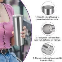China Popular Stainless Steel Vacuum Flask Skinny Tumbler Travel Straight Mug with Straw for sale