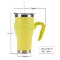 China 900ML Stainless Steel Insulated Tumbler Cup Double Wall Vacuum Travel Coffee Mug with Handle Sliding Lid for sale
