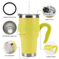 China Wholesale 30OZ Private Label Stainless Steel Insulated Double Wall Coffee Tumbler Cups Mugs With Lid and handle for sale