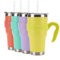 China Wholesale 30OZ Private Label Stainless Steel Insulated Double Wall Coffee Tumbler Cups Mugs With Lid and handle for sale