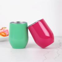 China 12oz Customized Stainless Steel Vacuum Insulated Wine Tumbler Coffee Mugs with Lid and Straw for sale