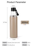 China Double Wall Stainless Steel Cup Water Bottle Thermos Vacuum Tea Flask Two Lid for sale