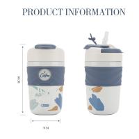 China New Design Cute Blue Custom Logo Vacuum Insulated Coffee Mugs Stainless Steel Coffee Mug Cup with Lid for sale