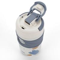 China New Design Cute Blue Custom Logo Vacuum Insulated Coffee Mugs Stainless Steel Coffee Mug Cup with Lid for sale