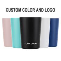 China Double Walled Stainless Steel Tumbler Vacuum  Metal Thermal Wine Cup Reusable Coffee Cup with Lid for sale