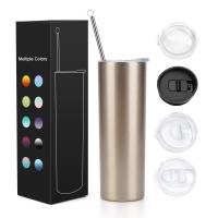 China Car stainless steel mug 620ml customizable pattern large mouth coffee sublimation cup with straw for sale