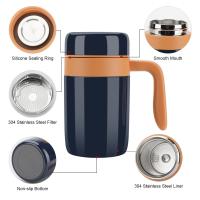 China 460ml Stainless Steel Insulated Travel Tumblers With Tea Infuser, Double Wall Vacuum Camping Cup for Hot & Cold Drinks Tea for sale
