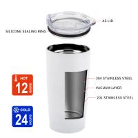 China 20 oz Travel Double Wall Insulated  Matte Coffee Tumbler Cups With Straw Wholesale sublimation blank for sale