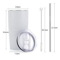 China 20 oz Travel Double Wall Insulated  Matte Coffee Tumbler Cups With Straw Wholesale sublimation blank for sale