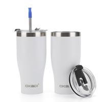 China New Ready To Ship Insulated Metal Stainless Steel Water Tumbler Cup With Lid And Straw With Custom Logo for sale