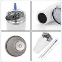 China New Ready To Ship Insulated Metal Stainless Steel Water Tumbler Cup With Lid And Straw With Custom Logo for sale