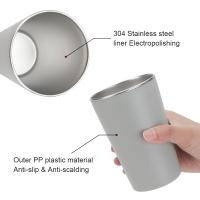 China Stainless Steel Beer Mug Vacuum Coffee Glitter Tumbler Custom Logo 350ml/500ml Double Walled Insulated Mug With Lid for sale
