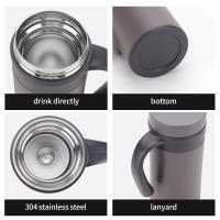 China 400ml Stainless Steel Tumbler with Handle Customizable Double Wall Stainless Steel Vacuum Flask Mugs with Lid for sale