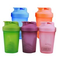 China Sport Custom Logo Design Protein Shaker With Mixer Ball Water Bottle Shaker Bottle For Gym Outdoor 400ml for sale